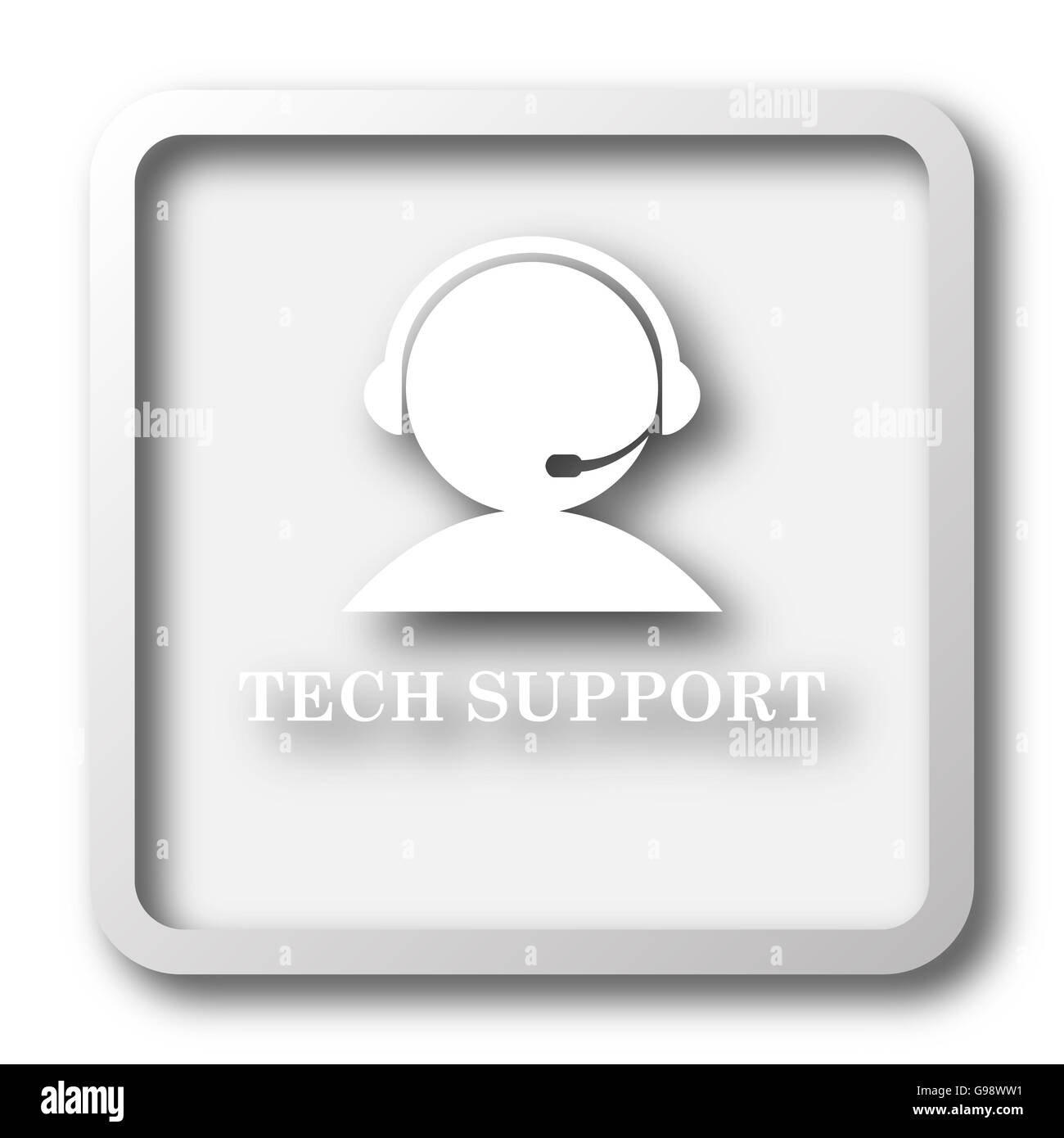 Tech support icon. Internet button on white background Stock Photo - Alamy