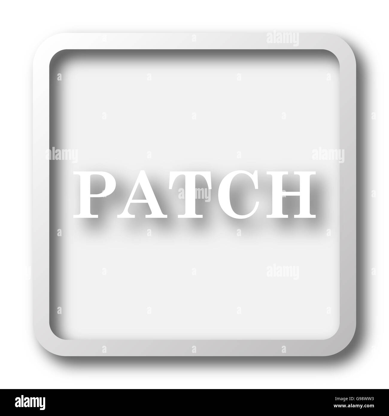 Patch icon. Internet button on white background Stock Photo - Alamy