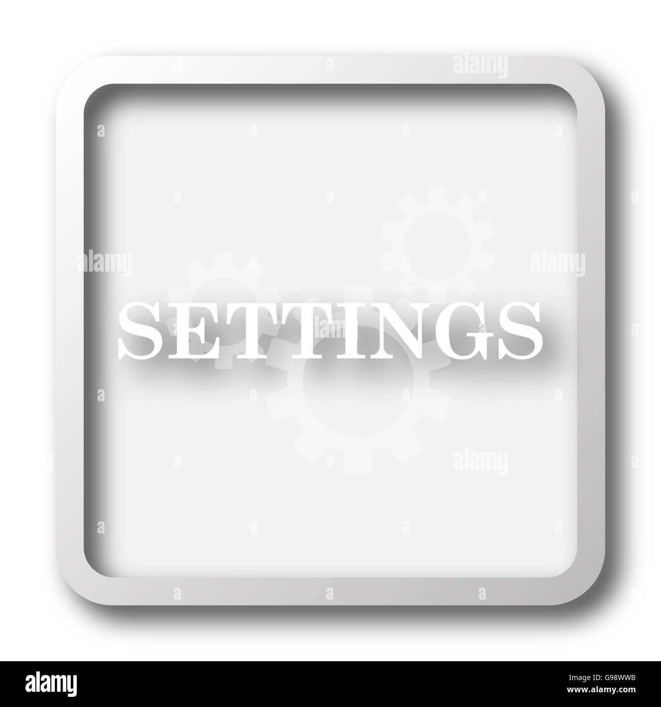 Settings icon. Internet button on white background Stock Photo - Alamy