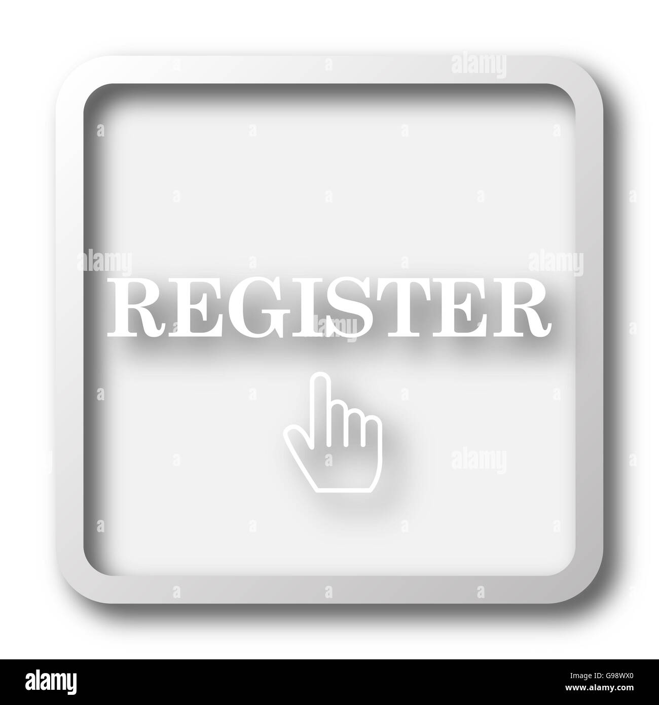 Register icon. Internet button on white background Stock Photo - Alamy