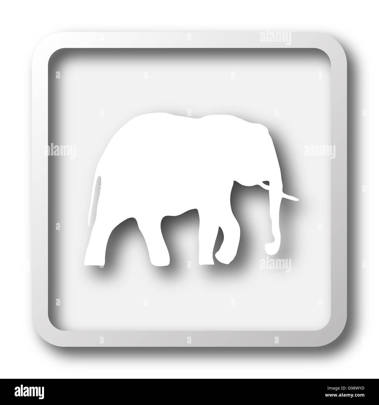 Elephant icon. Internet button on white background Stock Photo - Alamy