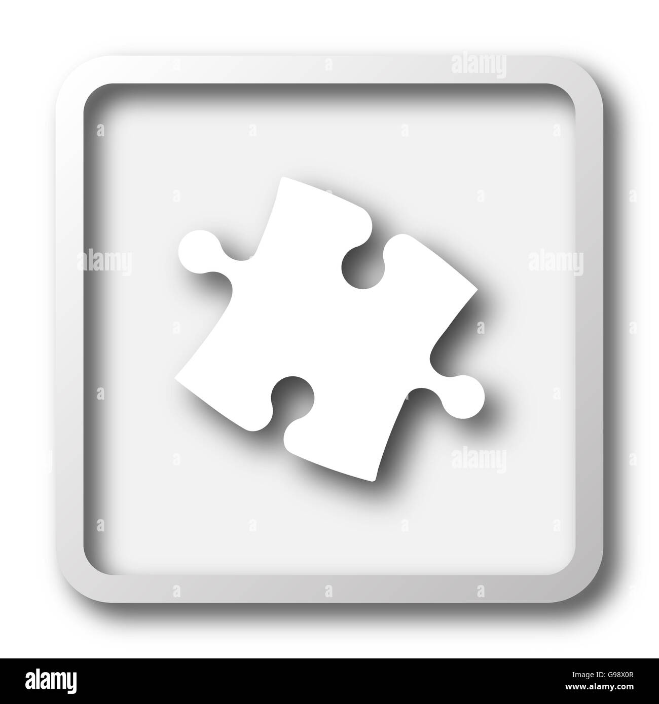 Puzzle piece icon. Internet button on white background Stock Photo - Alamy