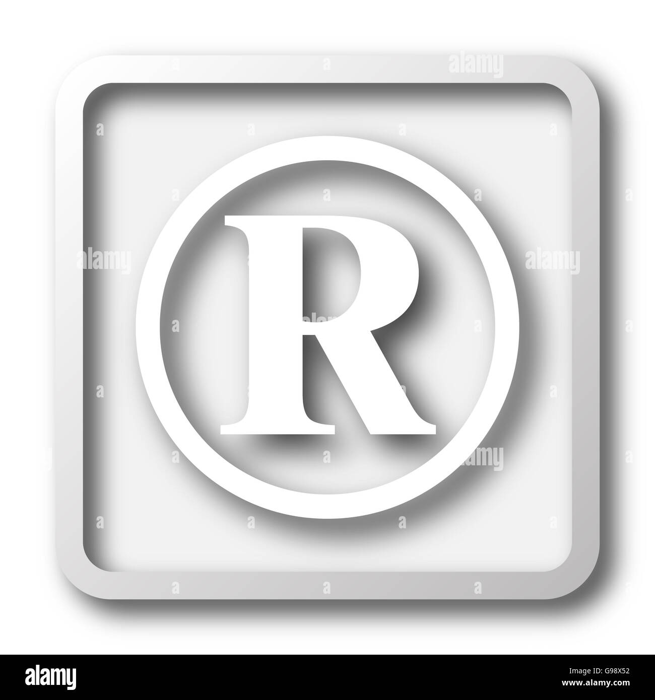 Registered mark icon. Internet button on white background Stock Photo ...