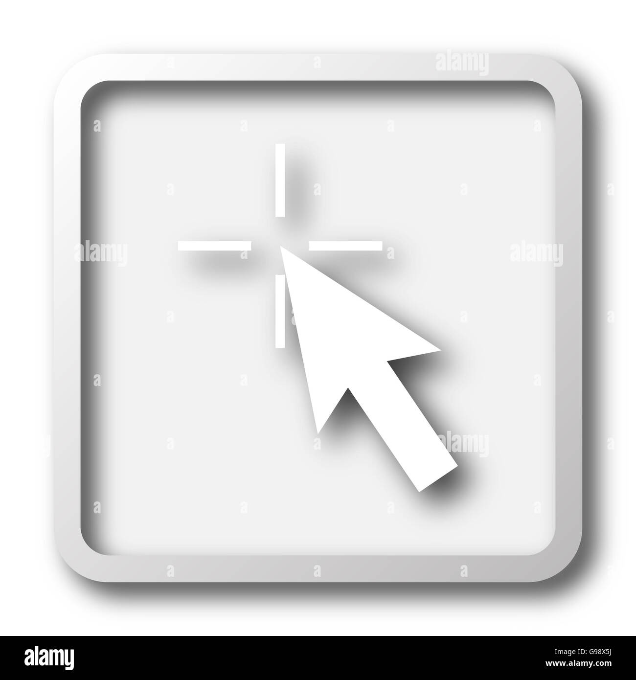Click here icon. Internet button on white background Stock Photo - Alamy