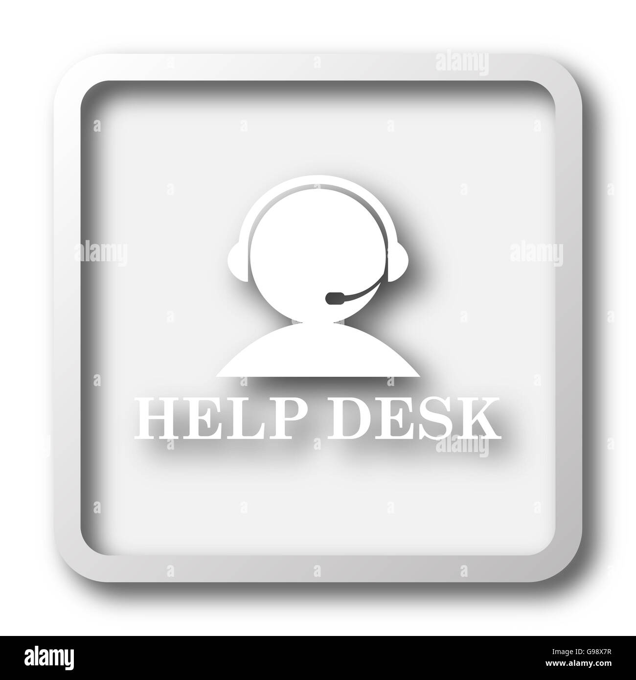 Helpdesk icon. Internet button on white background Stock Photo - Alamy