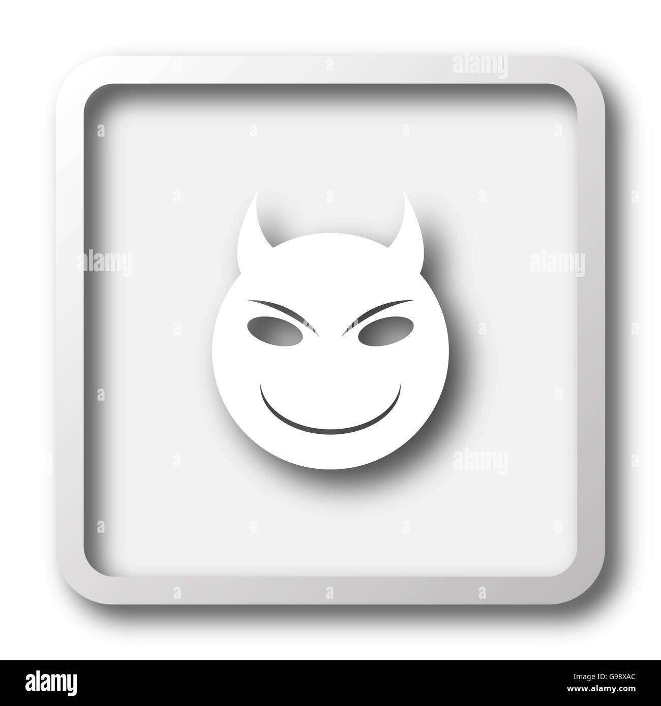 Evil icon. Internet button on white background Stock Photo - Alamy