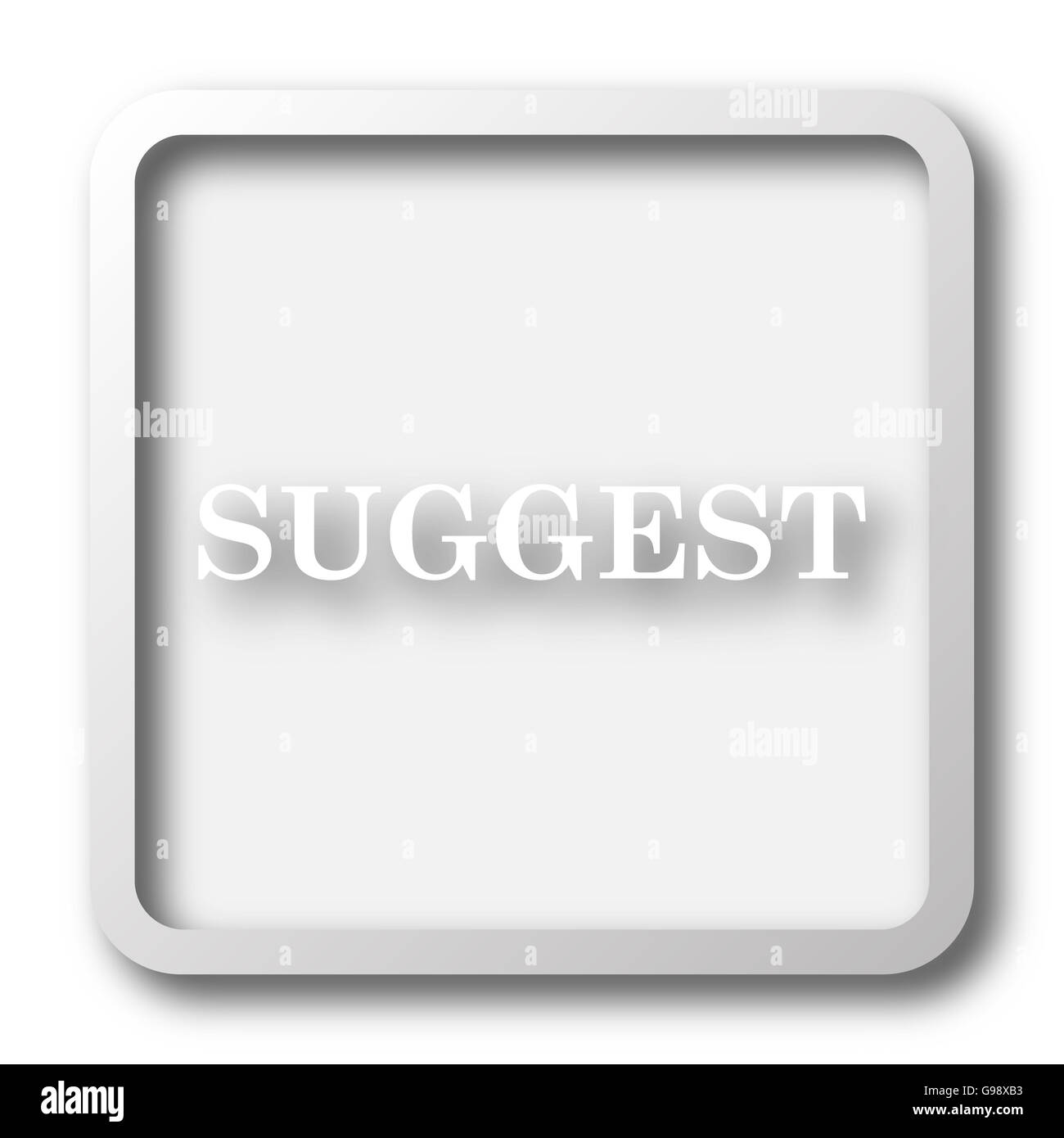 Suggest icon. Internet button on white background Stock Photo - Alamy
