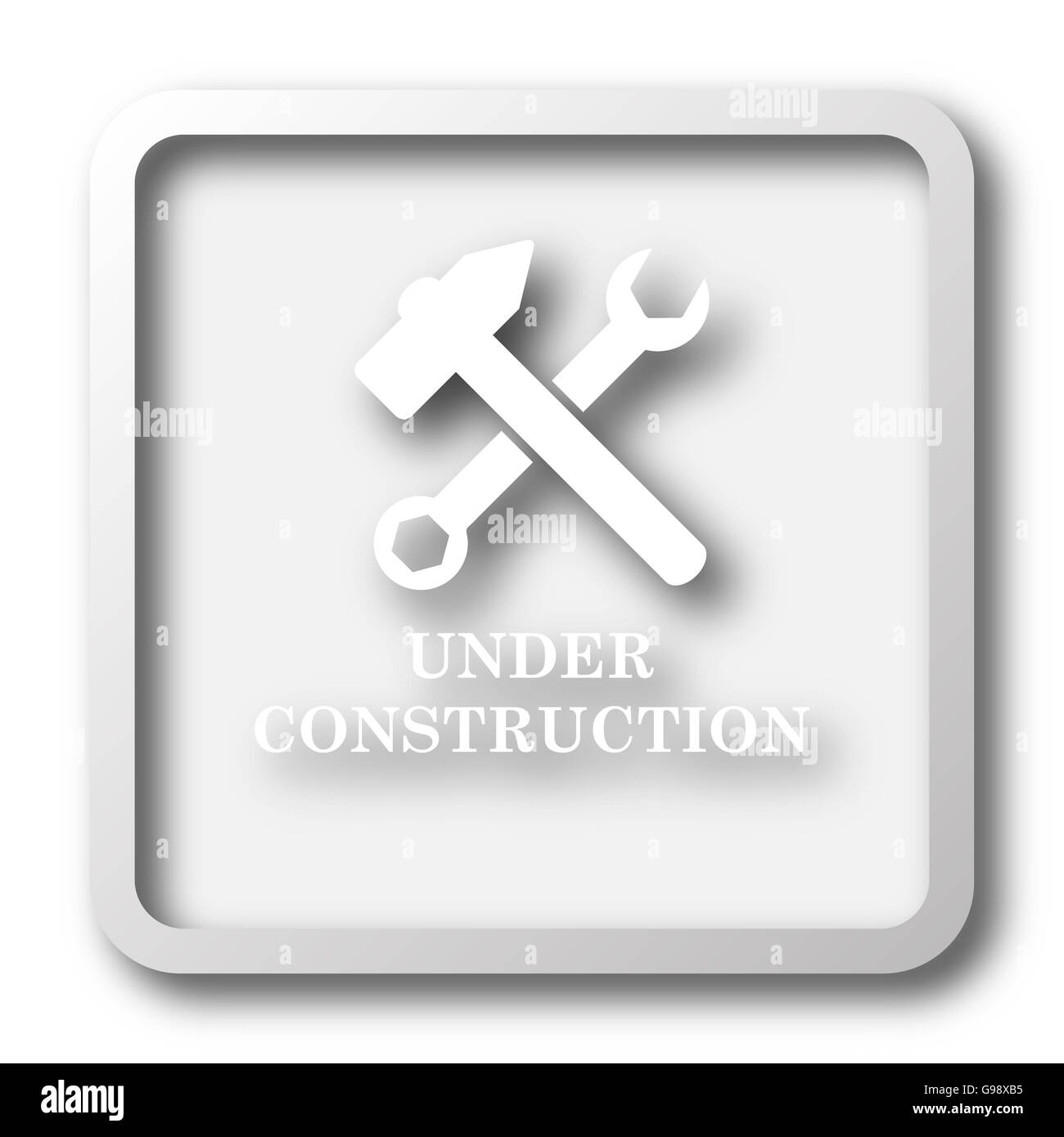 Under construction icon. Internet button on white background Stock ...