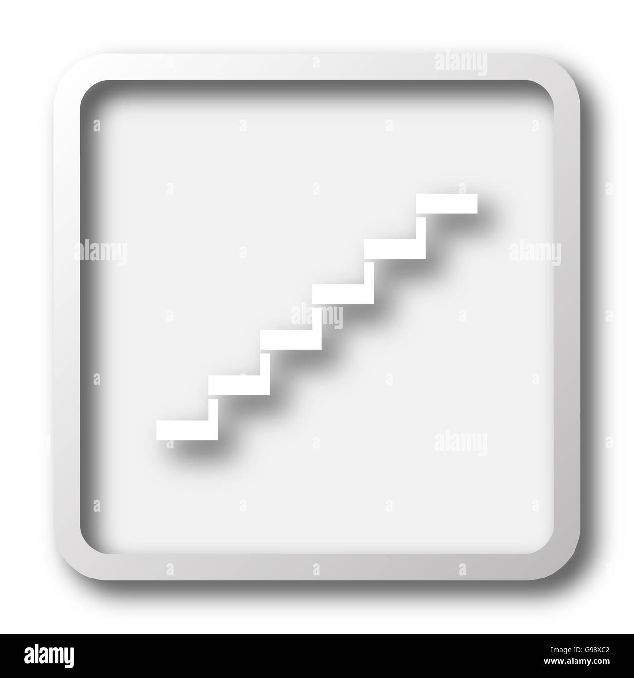 Stairs icon. Internet button on white background Stock Photo - Alamy