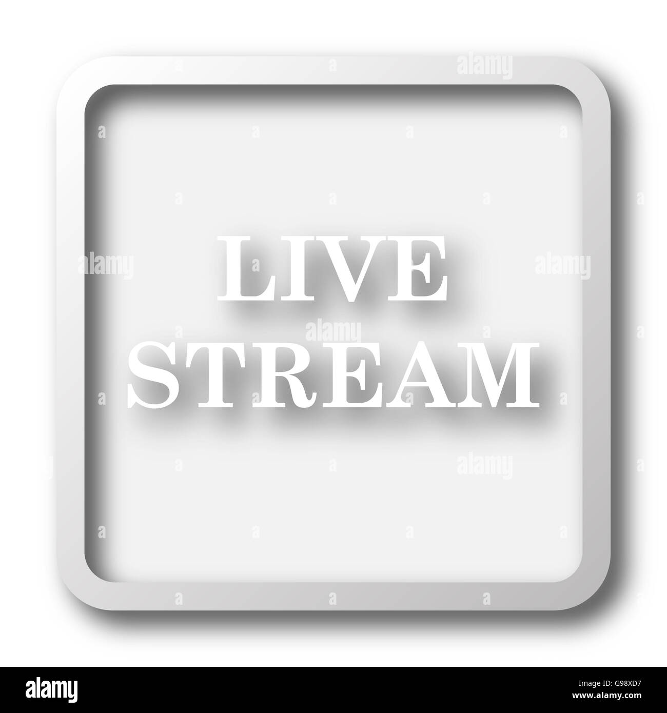 Live stream icon. Internet button on white background Stock Photo - Alamy