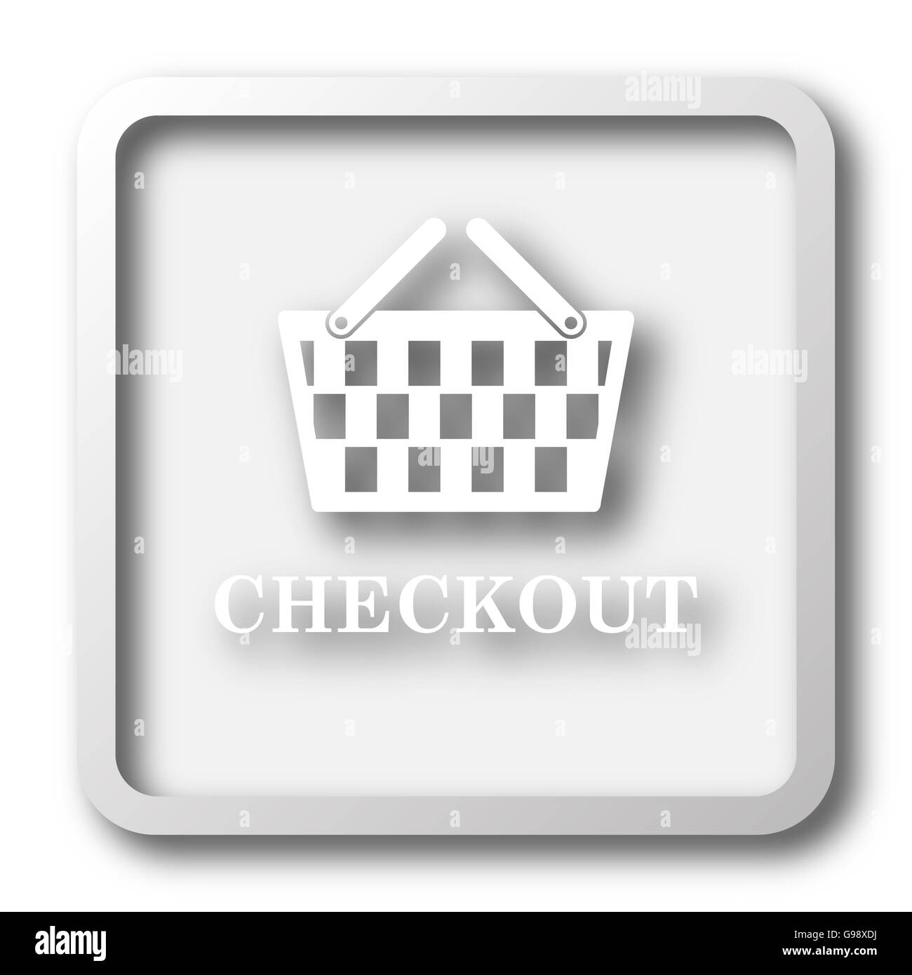 Checkout icon. Internet button on white background Stock Photo - Alamy