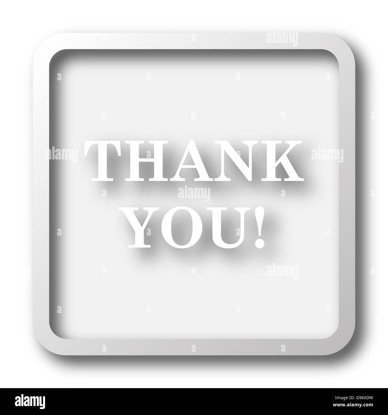 Thank you icon. Internet button on white background Stock Photo - Alamy