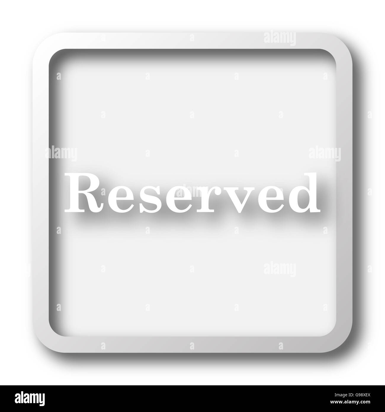 Reserved icon. Internet button on white background Stock Photo - Alamy