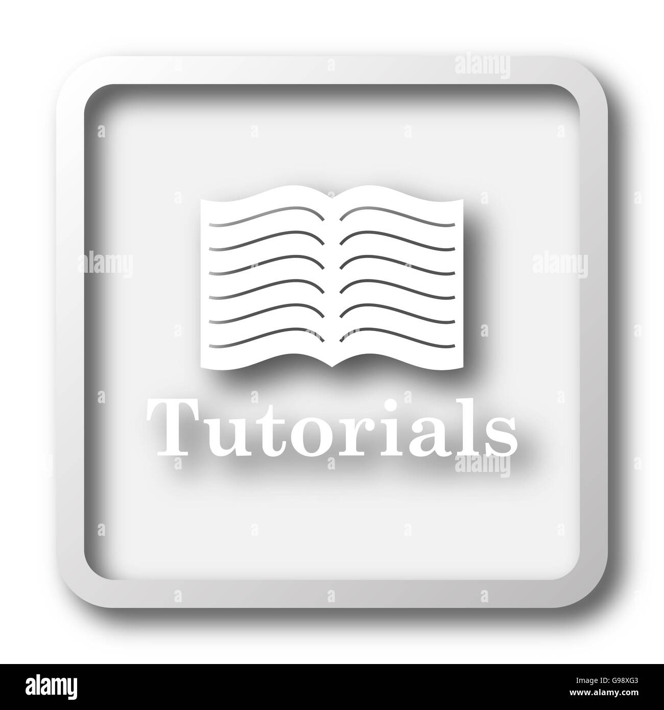 Tutorials icon. Internet button on white background Stock Photo - Alamy