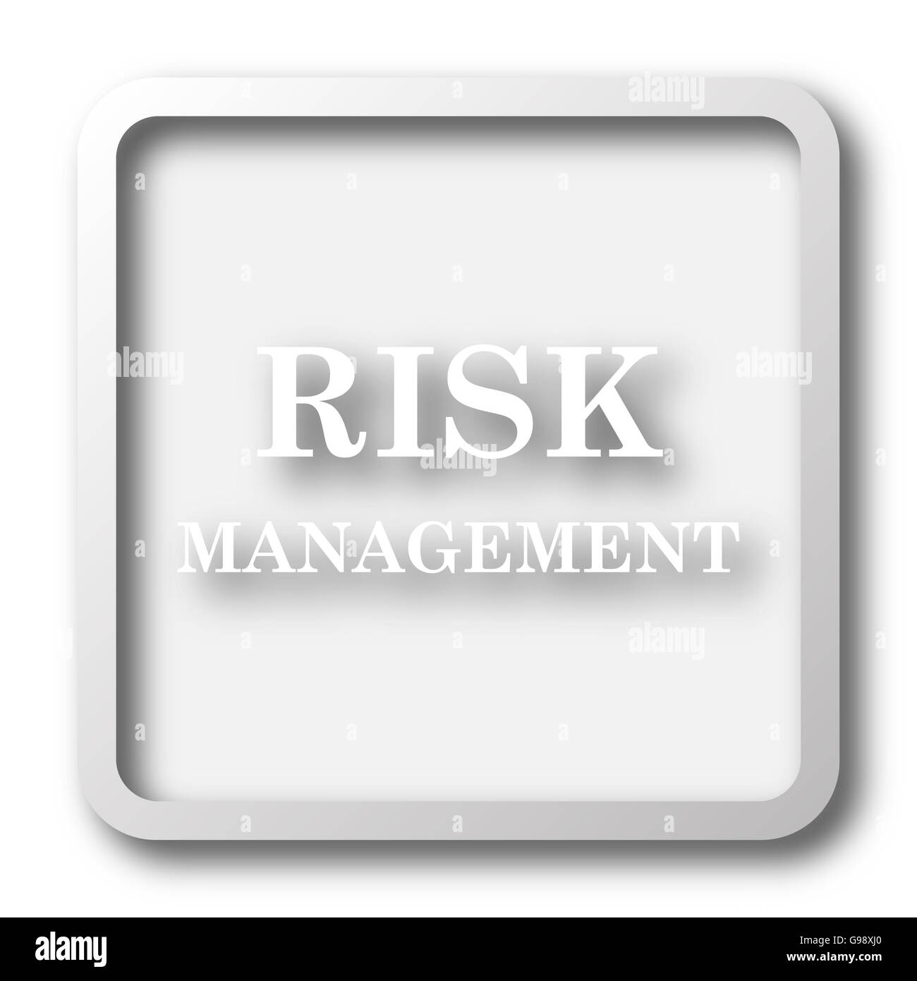 Risk management icon. Internet button on white background Stock Photo ...