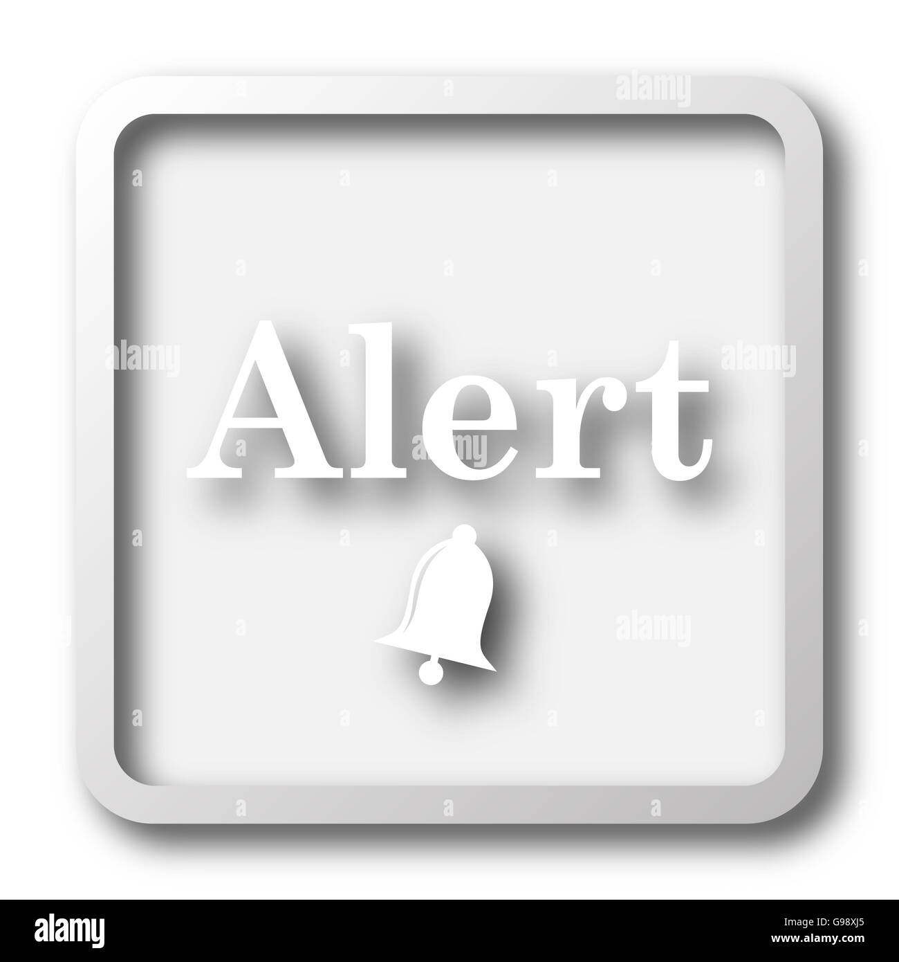 Alert icon. Internet button on white background Stock Photo - Alamy