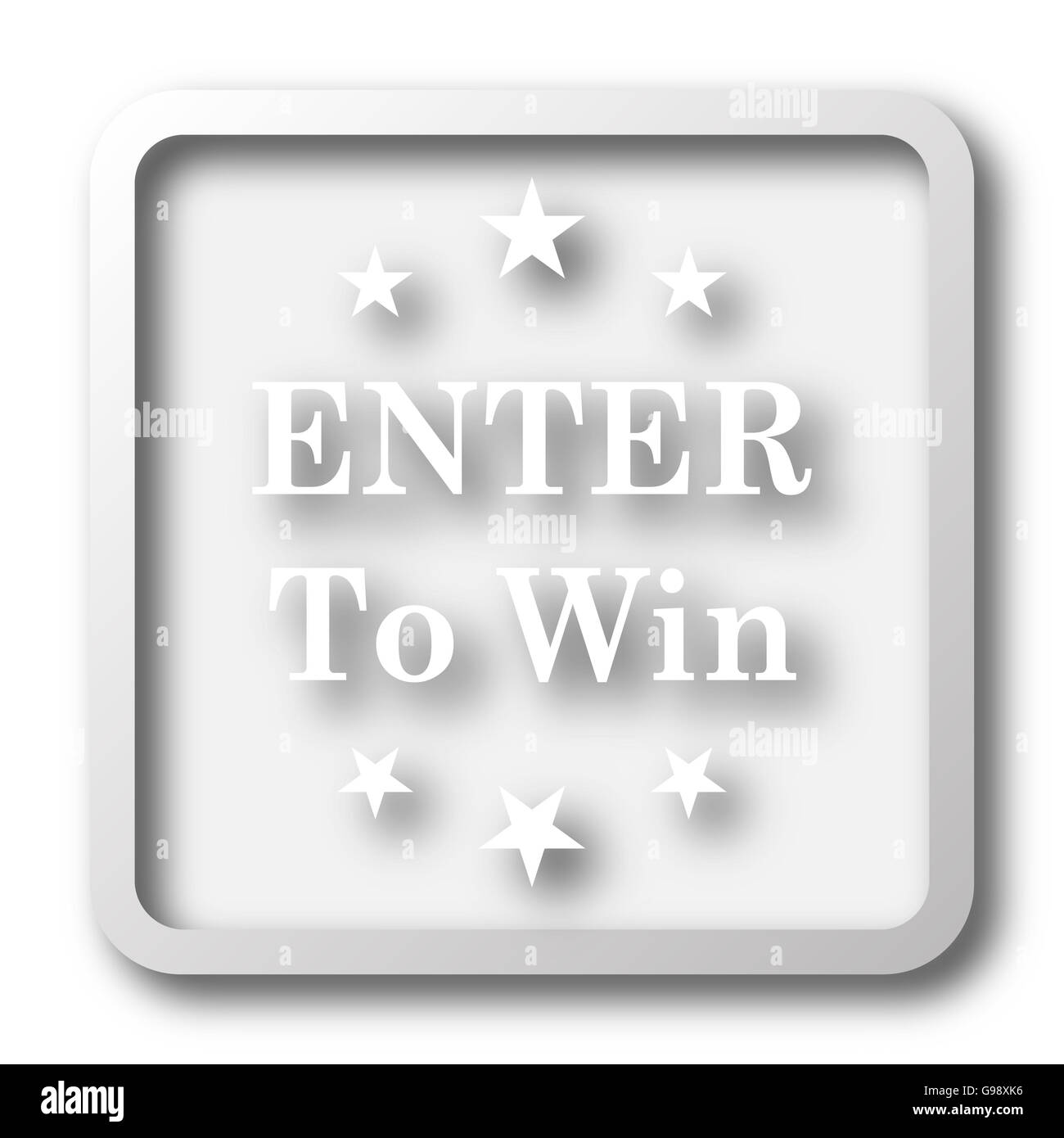 Enter to win icon. Internet button on white background Stock Photo - Alamy