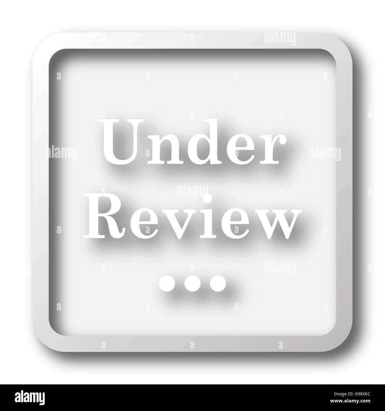 Under review icon. Internet button on white background Stock Photo - Alamy