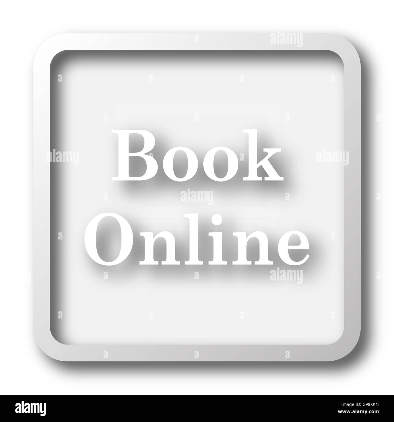 Book online icon. Internet button on white background Stock Photo - Alamy