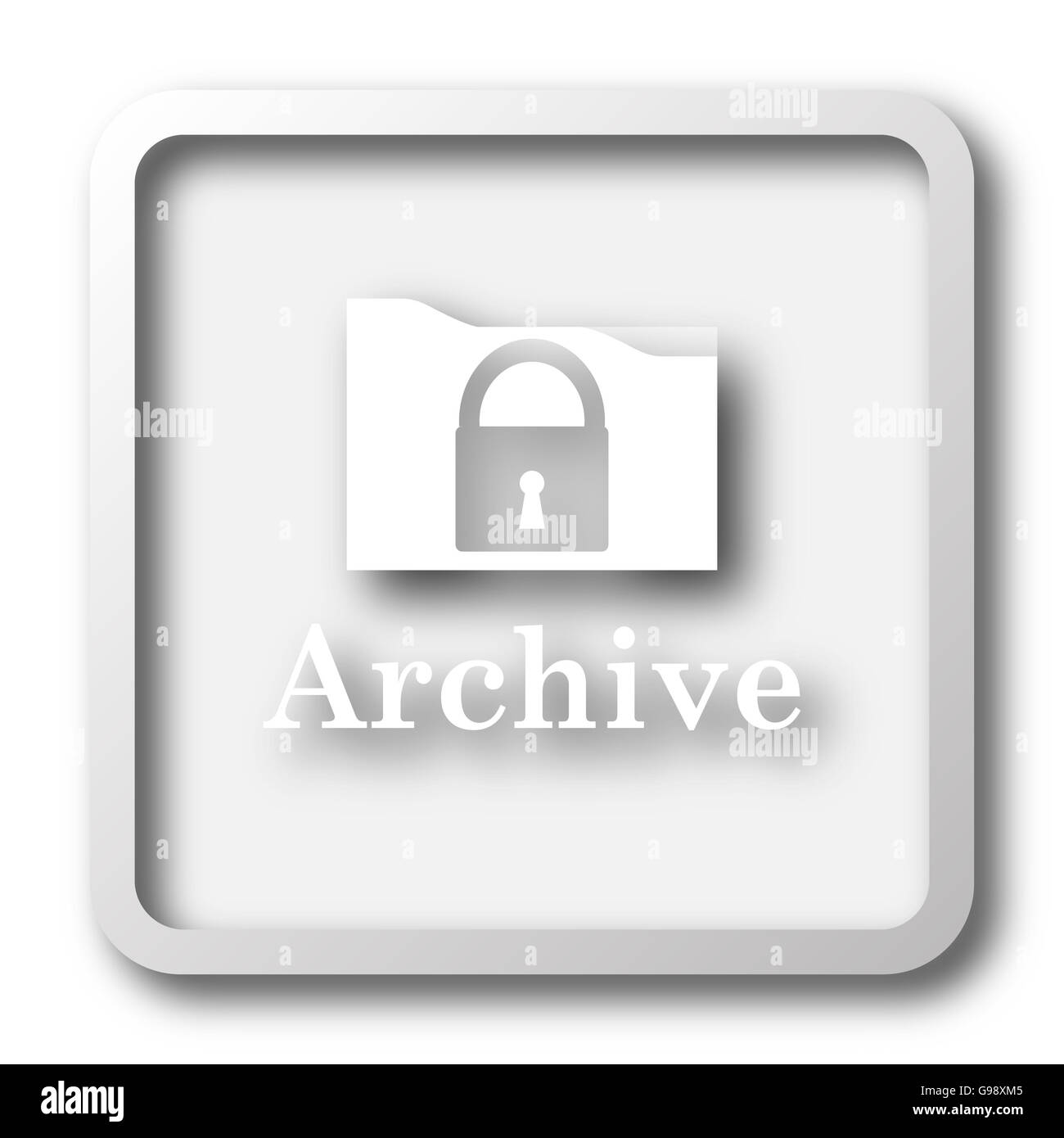 Archive icon. Internet button on white background Stock Photo - Alamy