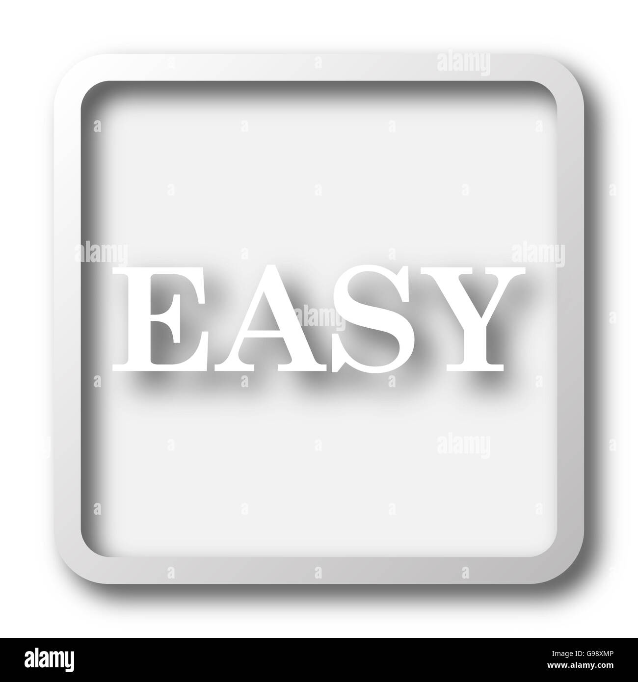 Easy icon. Internet button on white background Stock Photo - Alamy