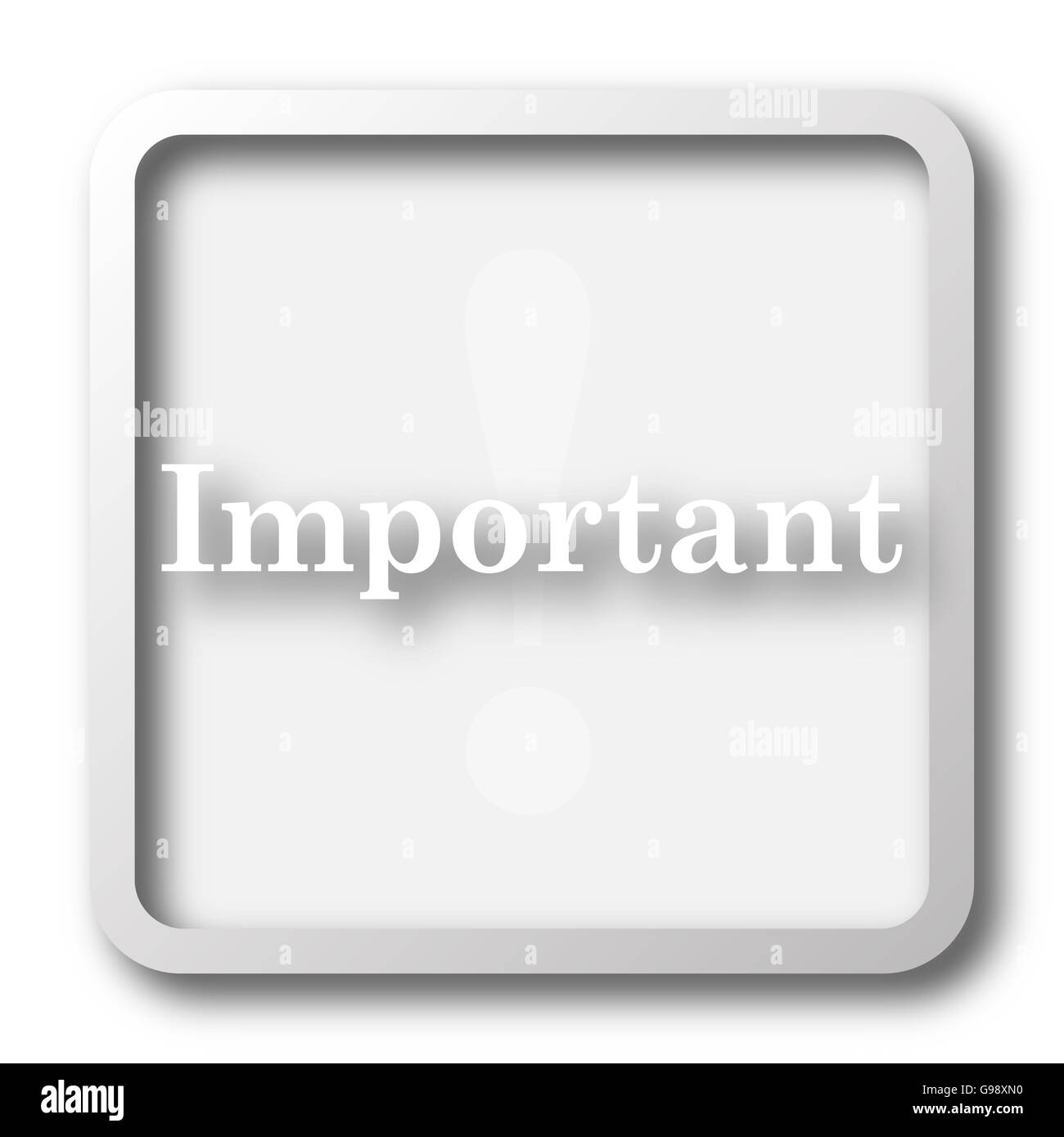 Important icon. Internet button on white background Stock Photo - Alamy