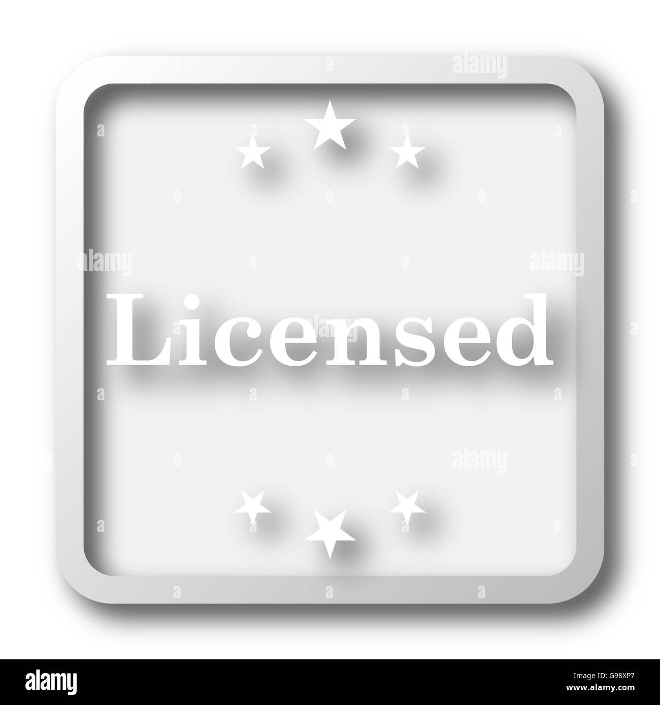 Licensed icon. Internet button on white background Stock Photo - Alamy