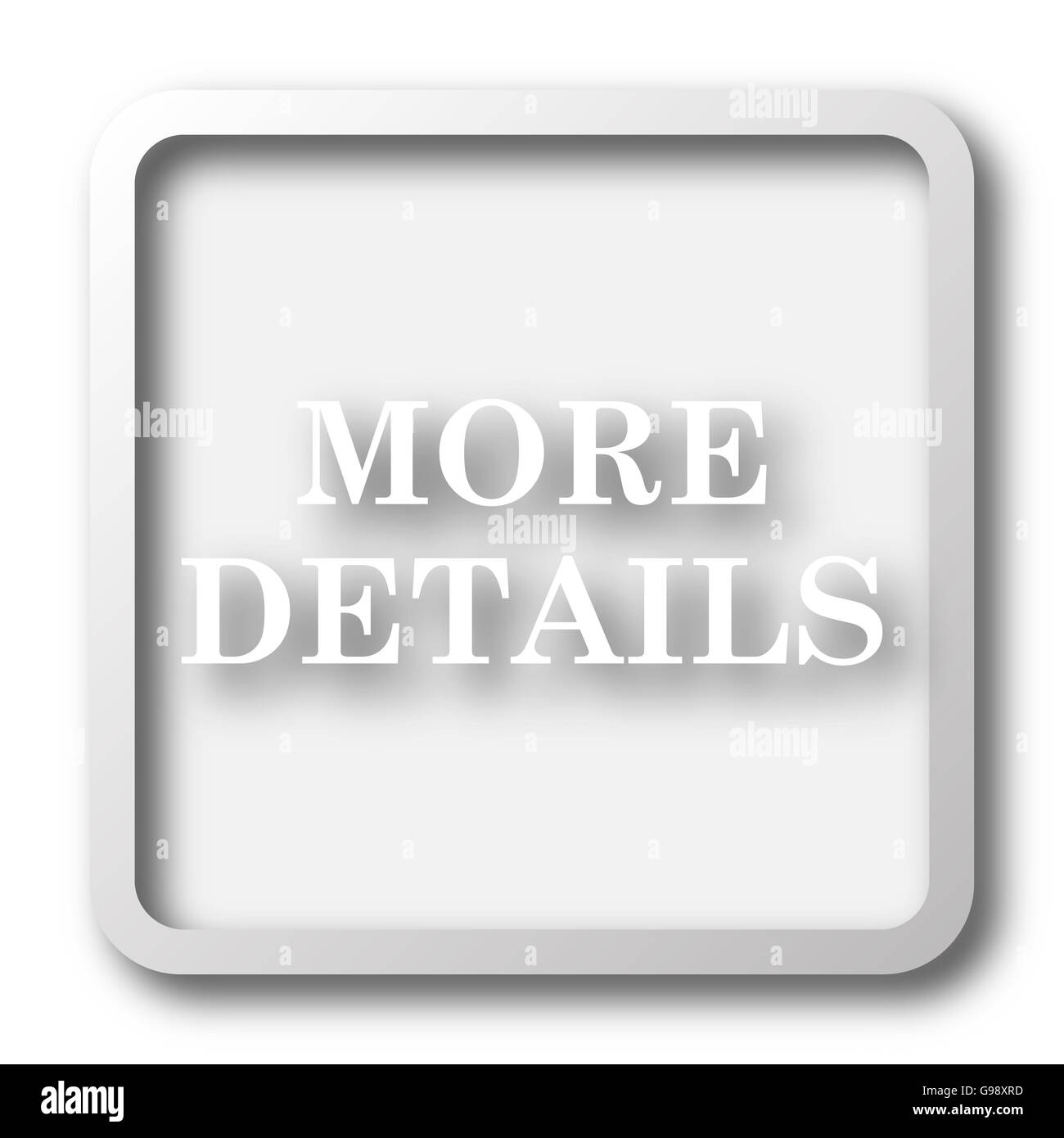 More details icon. Internet button on white background Stock Photo - Alamy