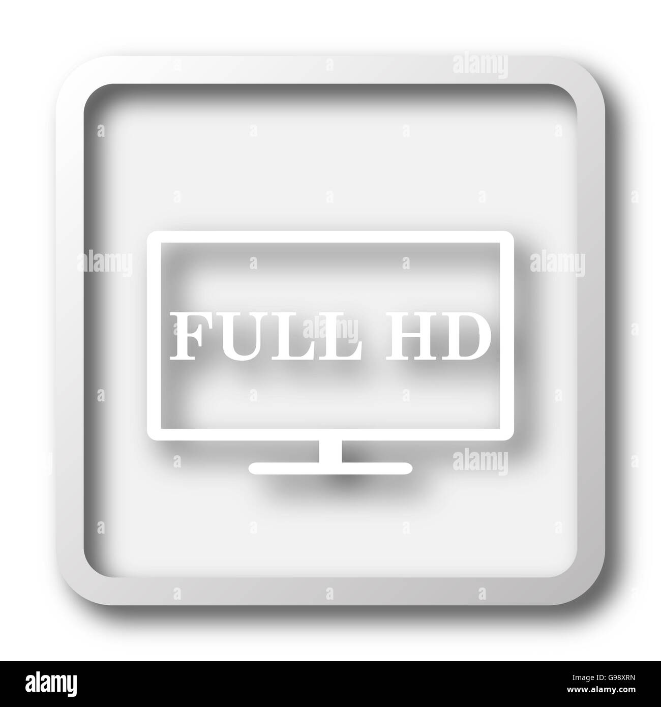 Full HD icon. Internet button on white background Stock Photo - Alamy