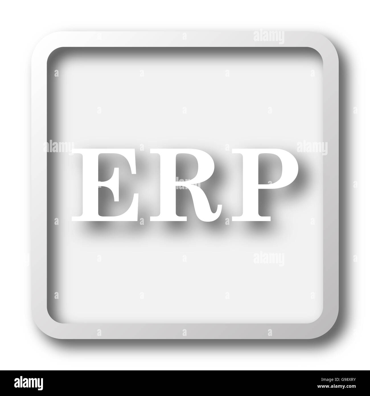 ERP icon. Internet button on white background Stock Photo - Alamy
