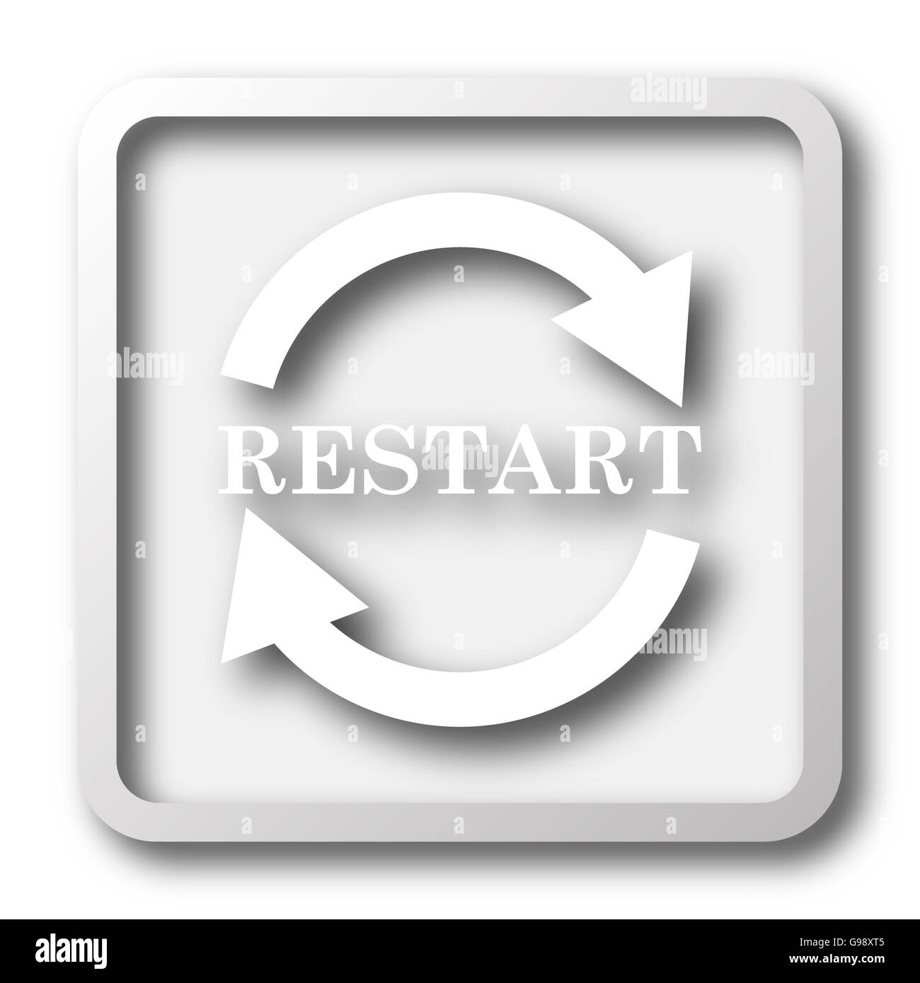 Restart icon. Internet button on white background Stock Photo - Alamy