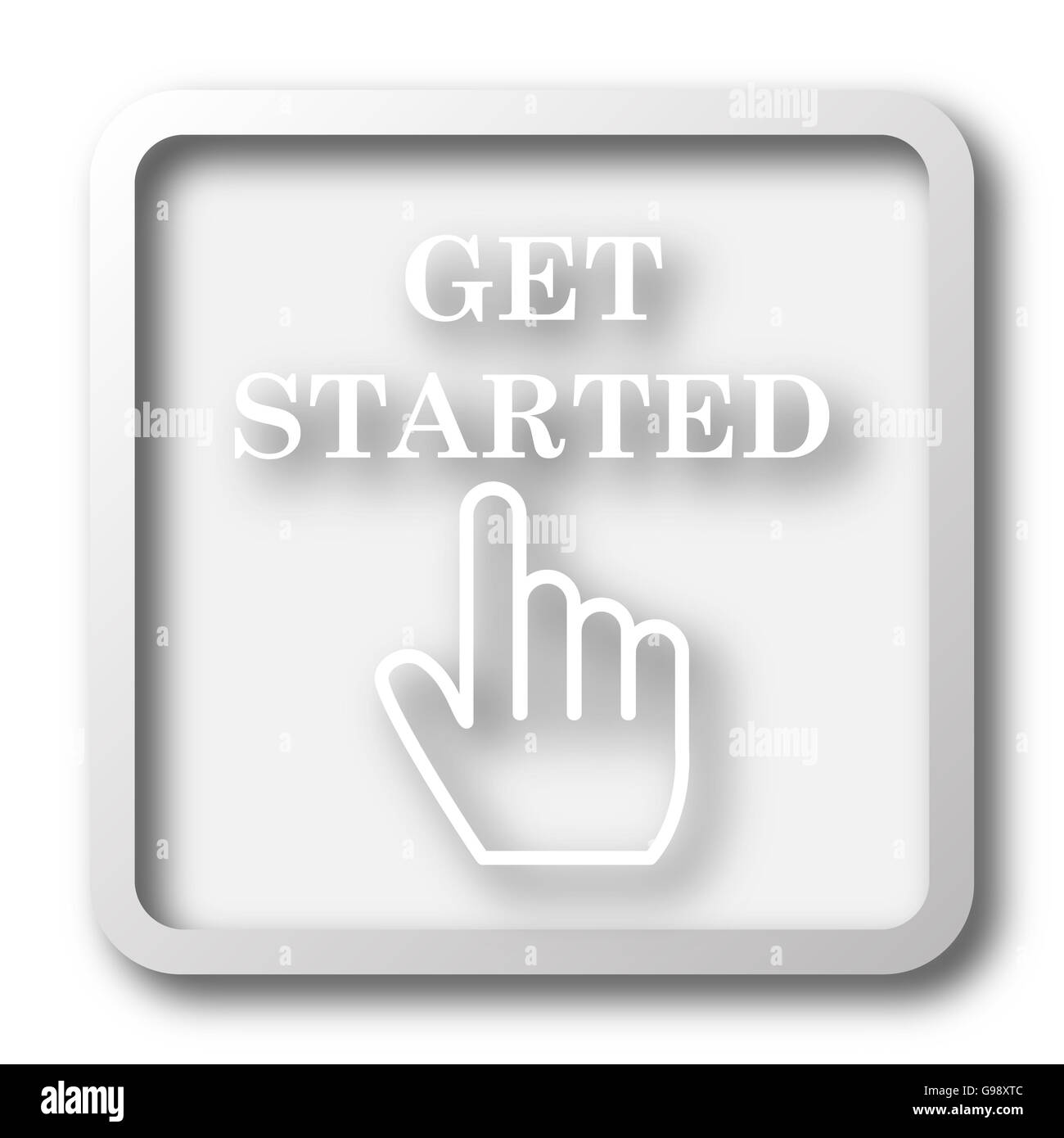 Get started icon. Internet button on white background Stock Photo - Alamy