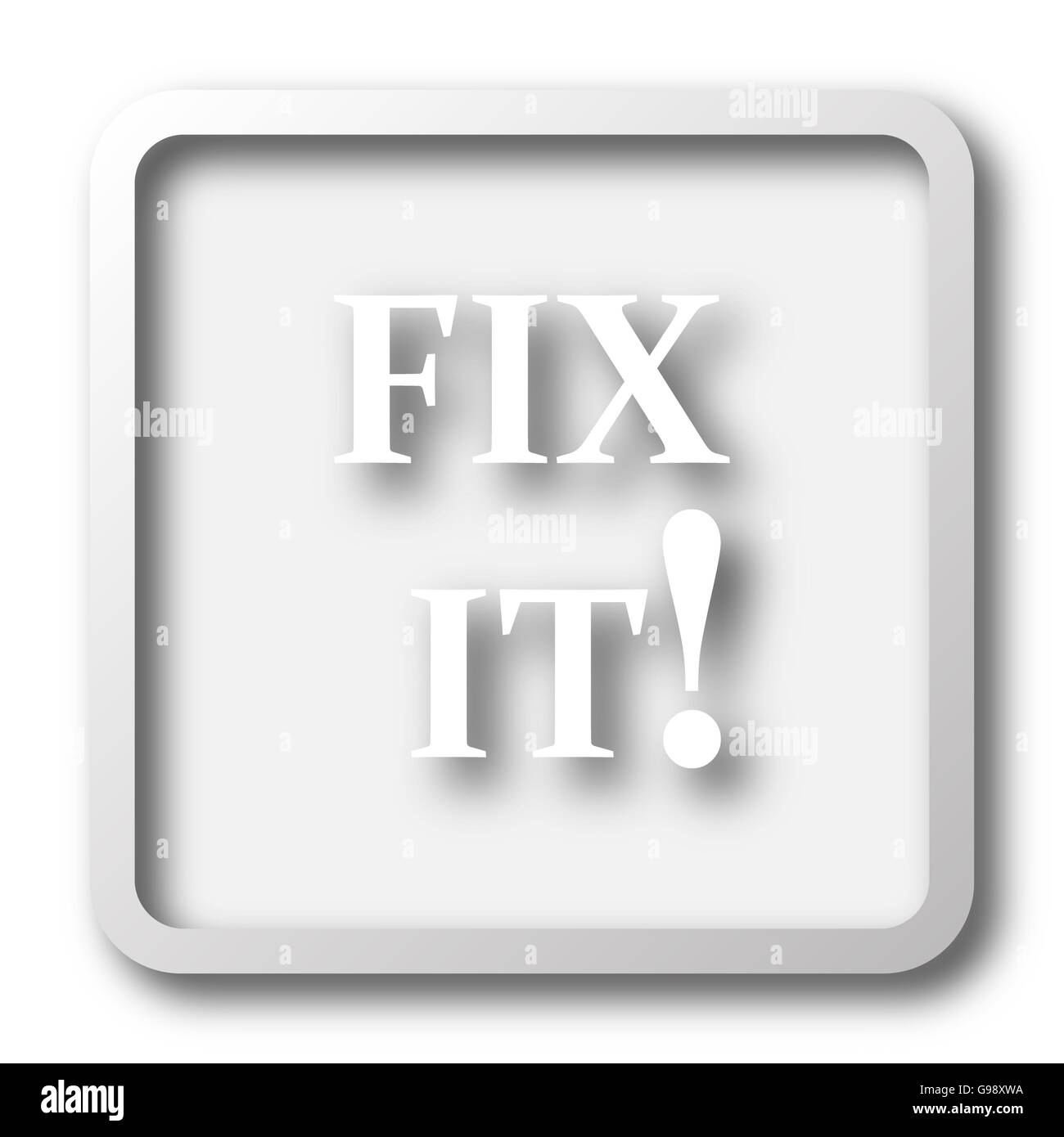 Fix it icon. Internet button on white background Stock Photo - Alamy