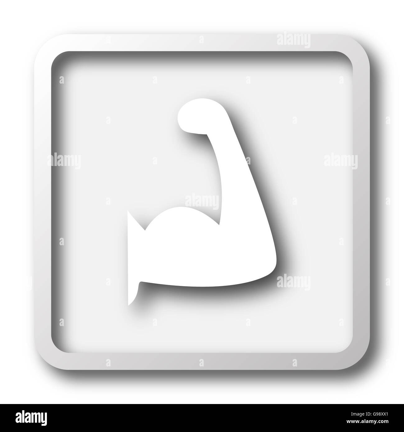Muscle icon. Internet button on white background Stock Photo - Alamy