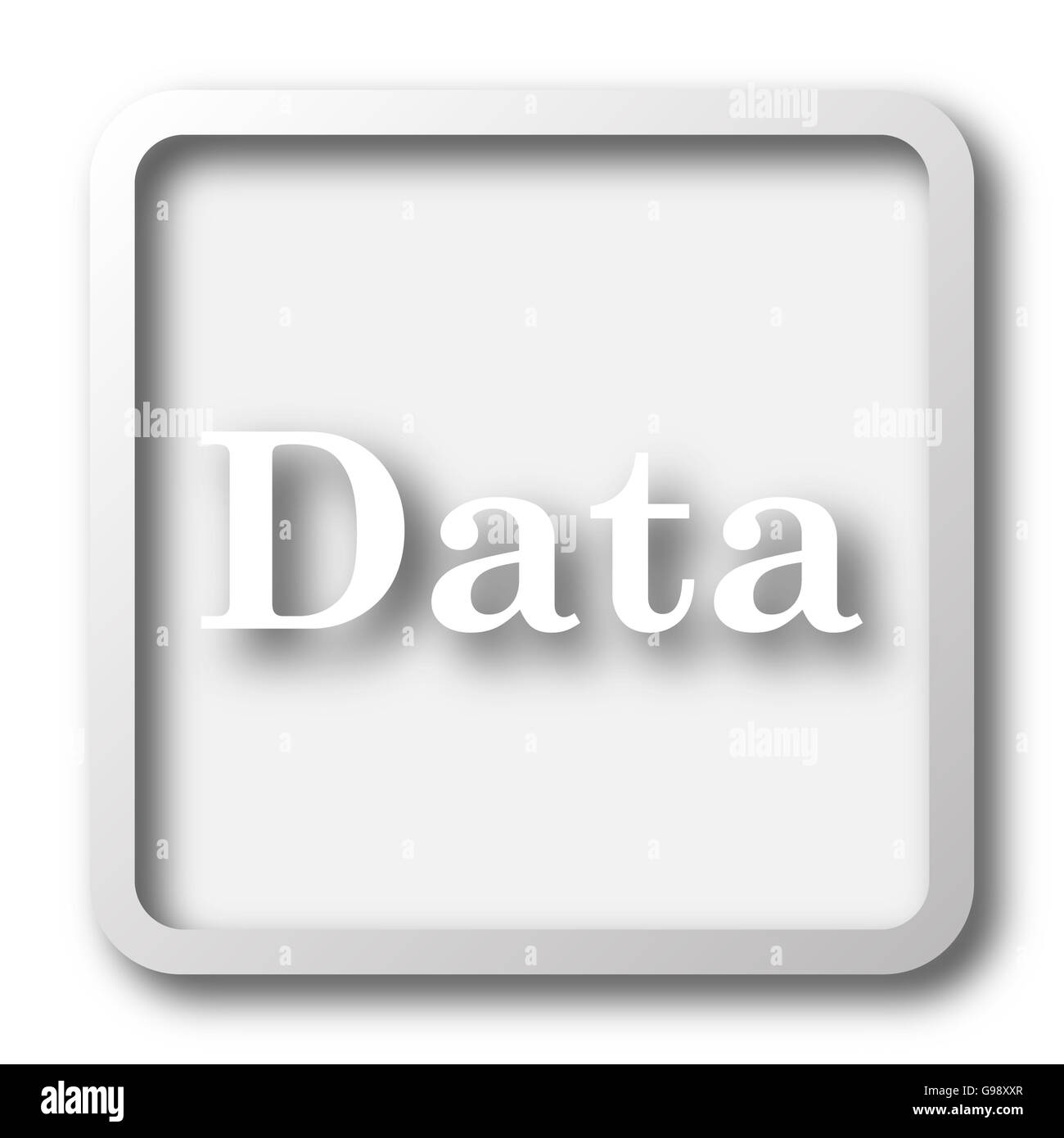 Data icon. Internet button on white background Stock Photo - Alamy