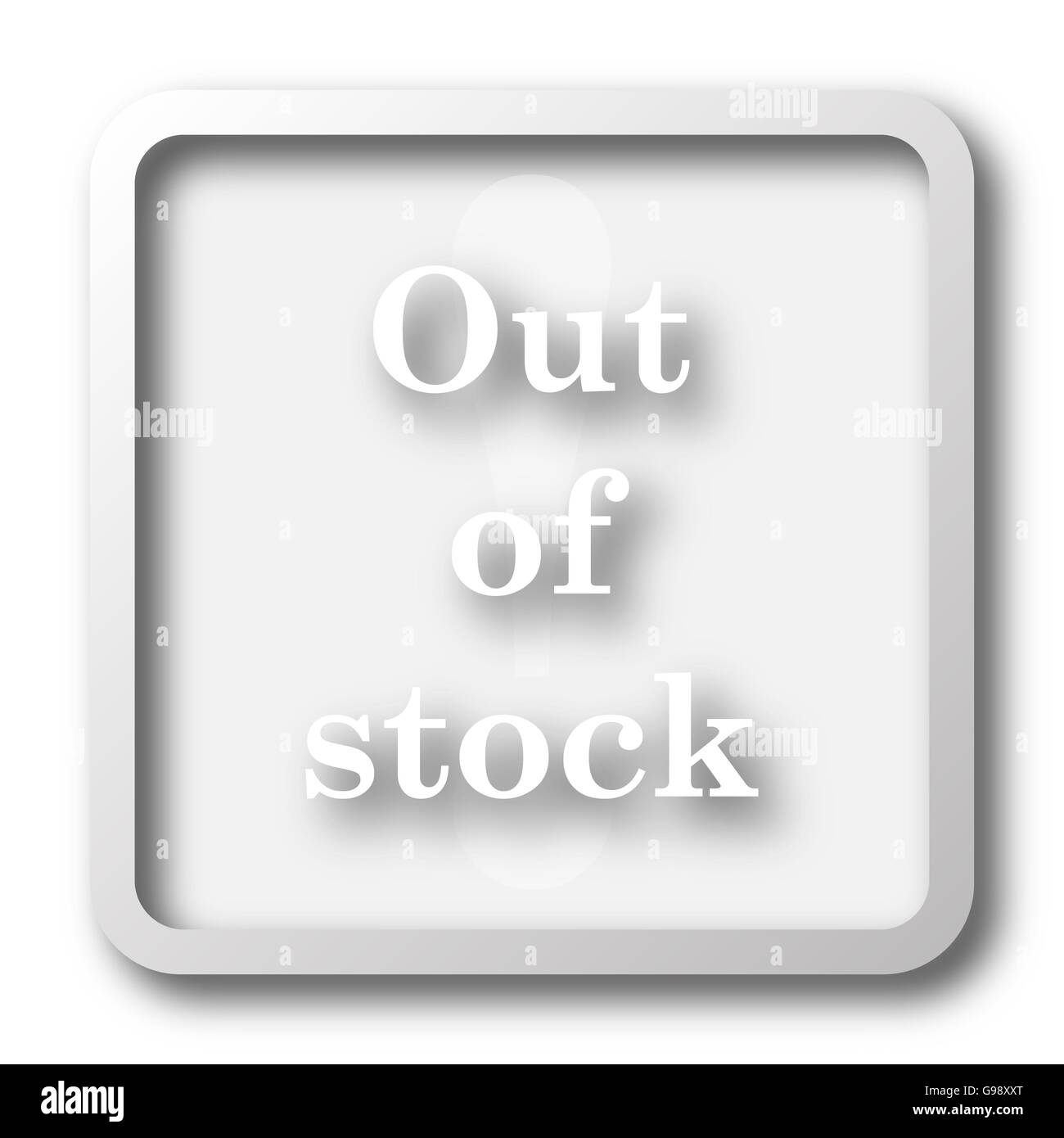 Out of stock icon. Internet button on white background Stock Photo - Alamy
