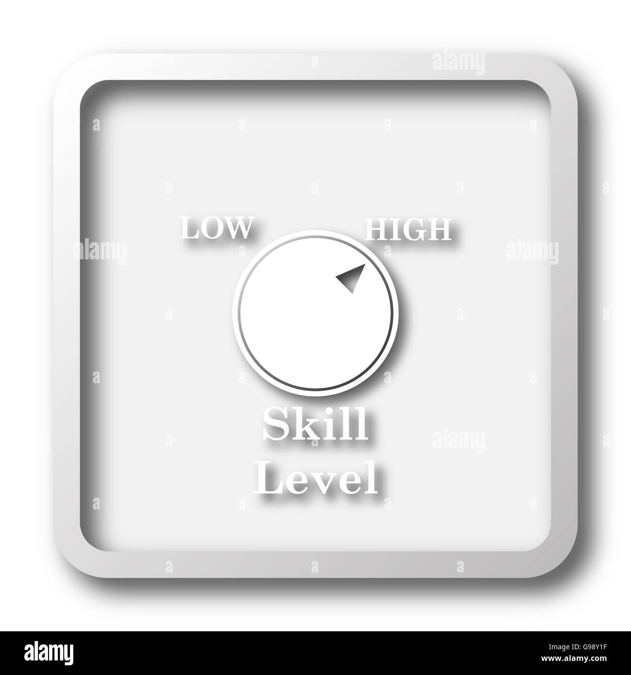 Skill level icon. Internet button on white background Stock Photo - Alamy