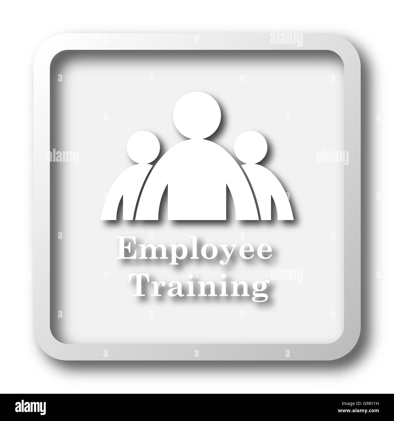 Employee training icon. Internet button on white background Stock Photo ...