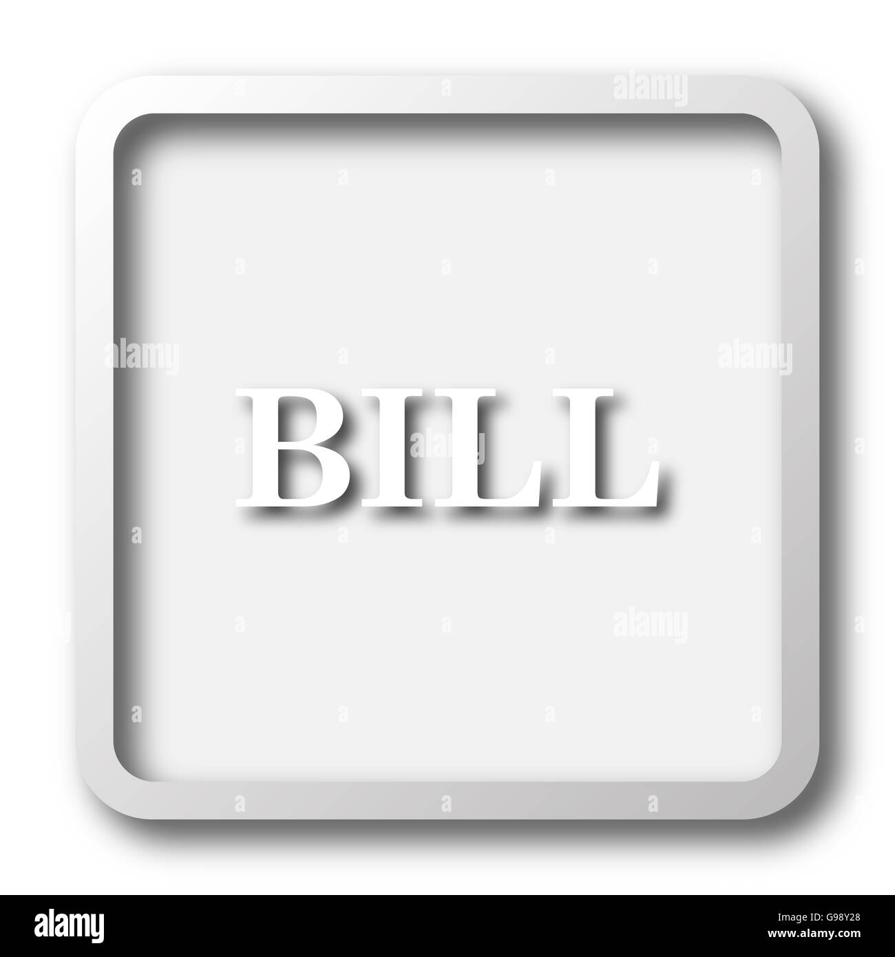 Bill icon. Internet button on white background Stock Photo - Alamy