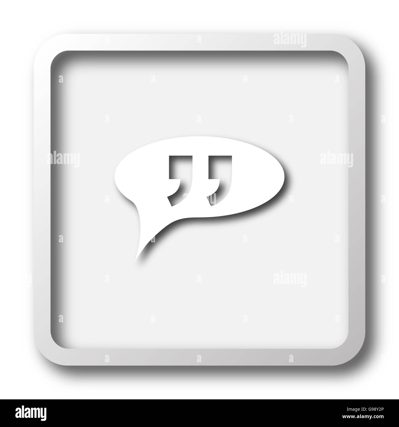 Double quotes icon. Internet button on white background Stock Photo - Alamy