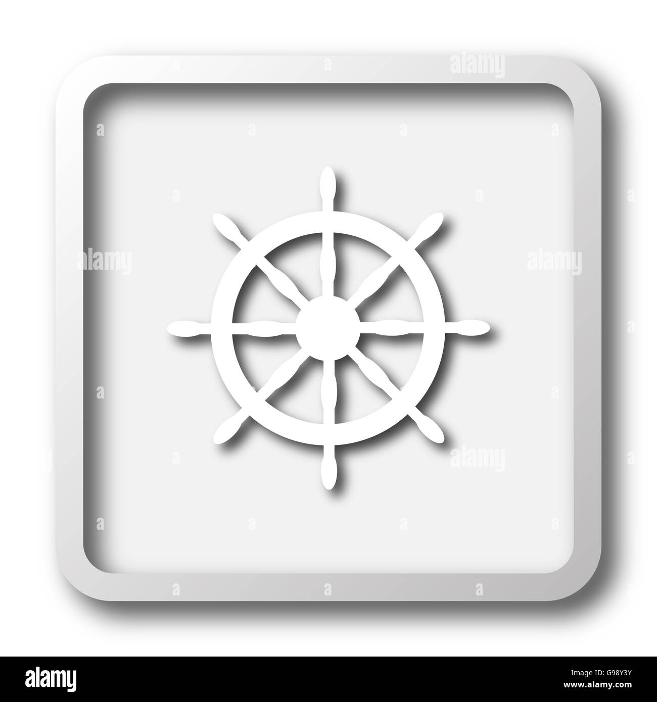 Nautical wheel icon. Internet button on white background Stock Photo ...