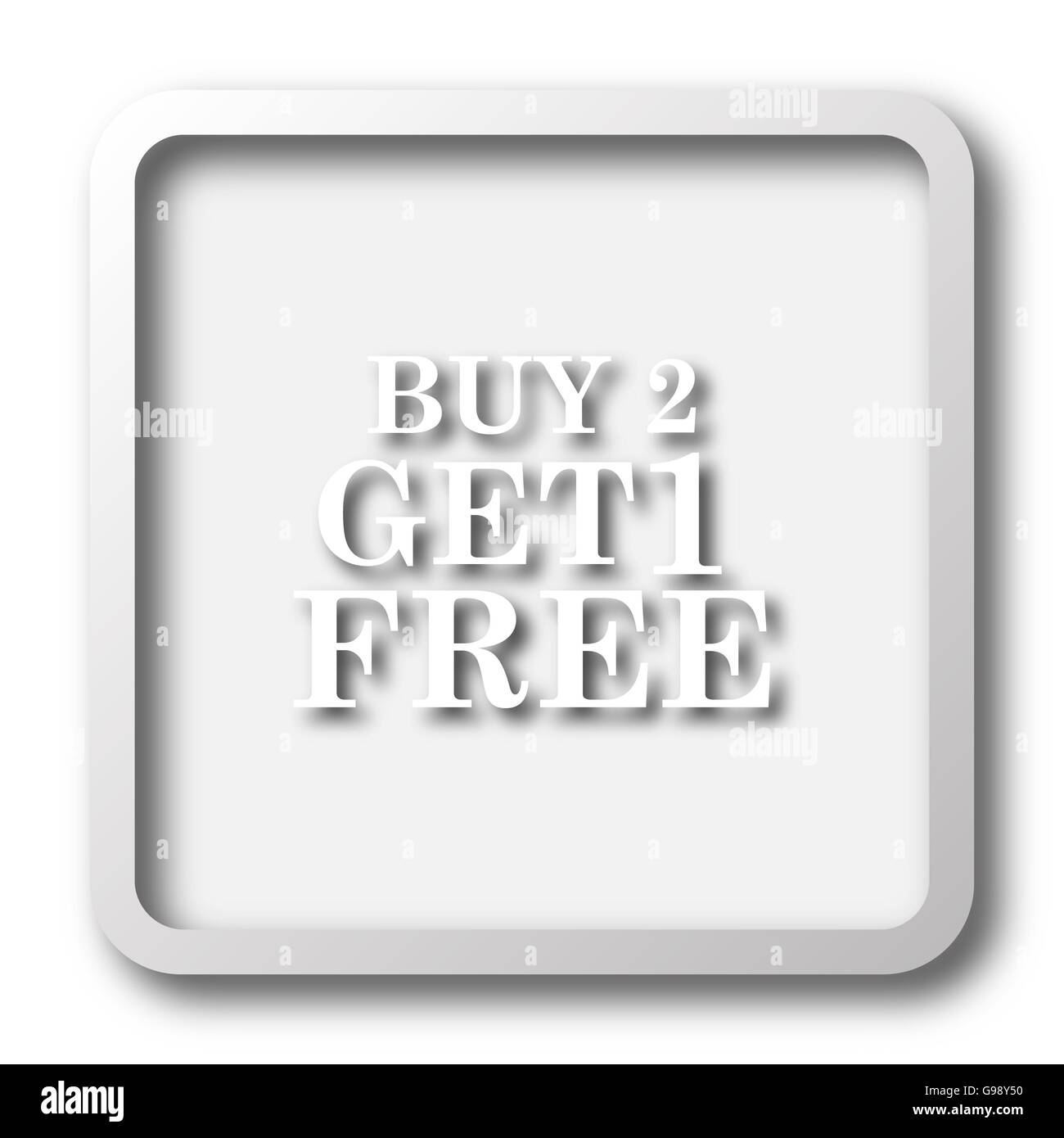 Buy 2 get 1 free offer icon. Internet button on white background Stock ...
