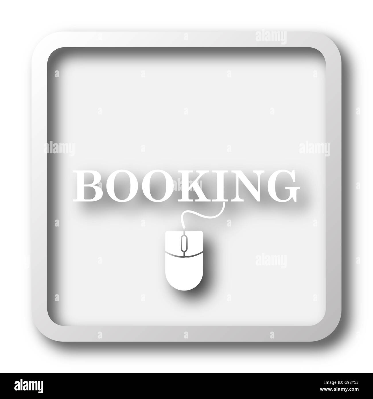 Booking icon. Internet button on white background Stock Photo - Alamy