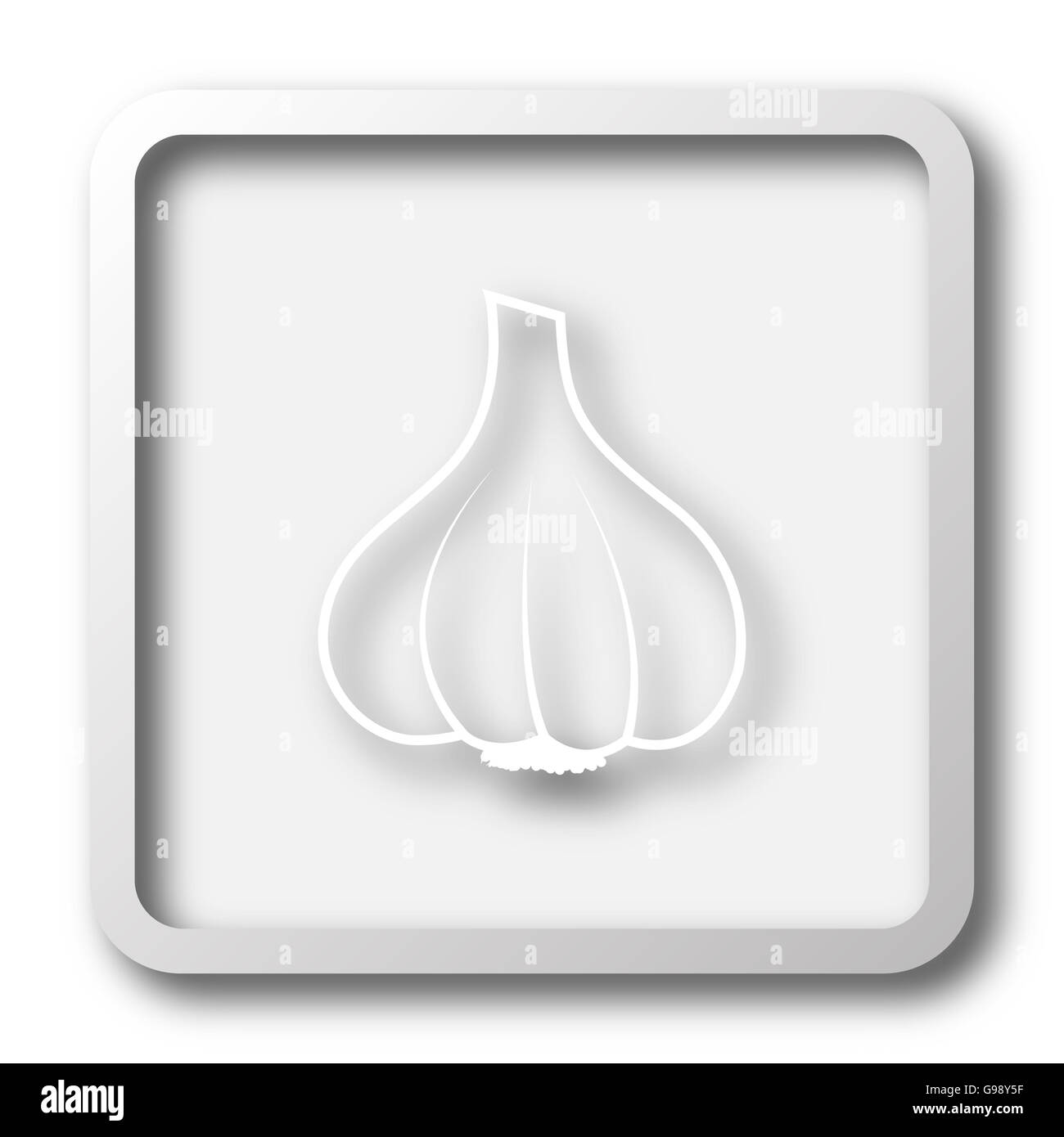 Garlic icon. Internet button on white background Stock Photo - Alamy