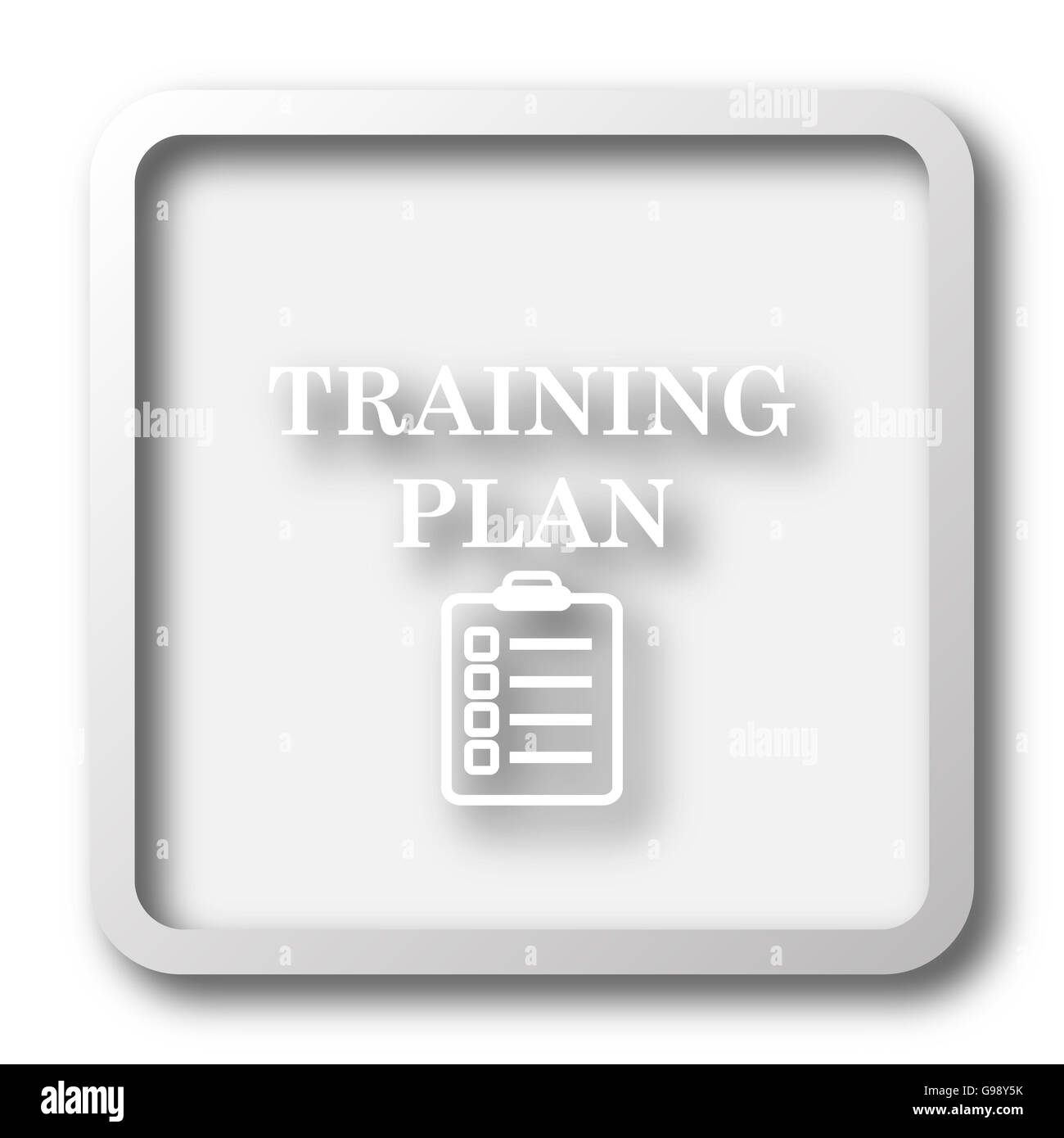 Training plan icon. Internet button on white background Stock Photo - Alamy