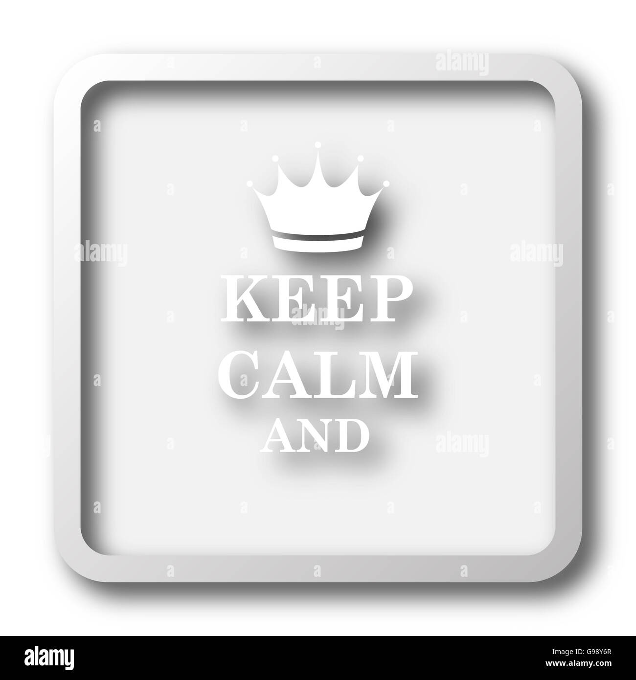 Keep calm icon. Internet button on white background Stock Photo - Alamy
