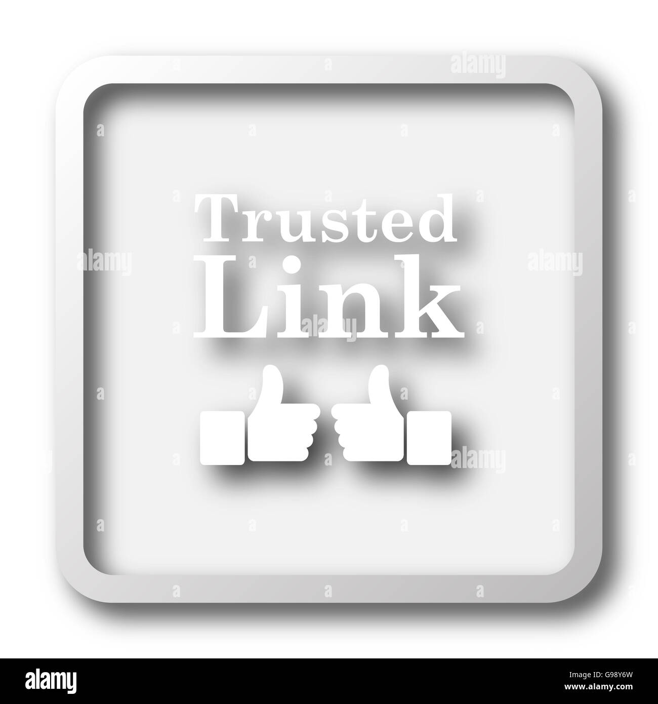 Trusted link icon. Internet button on white background Stock Photo - Alamy