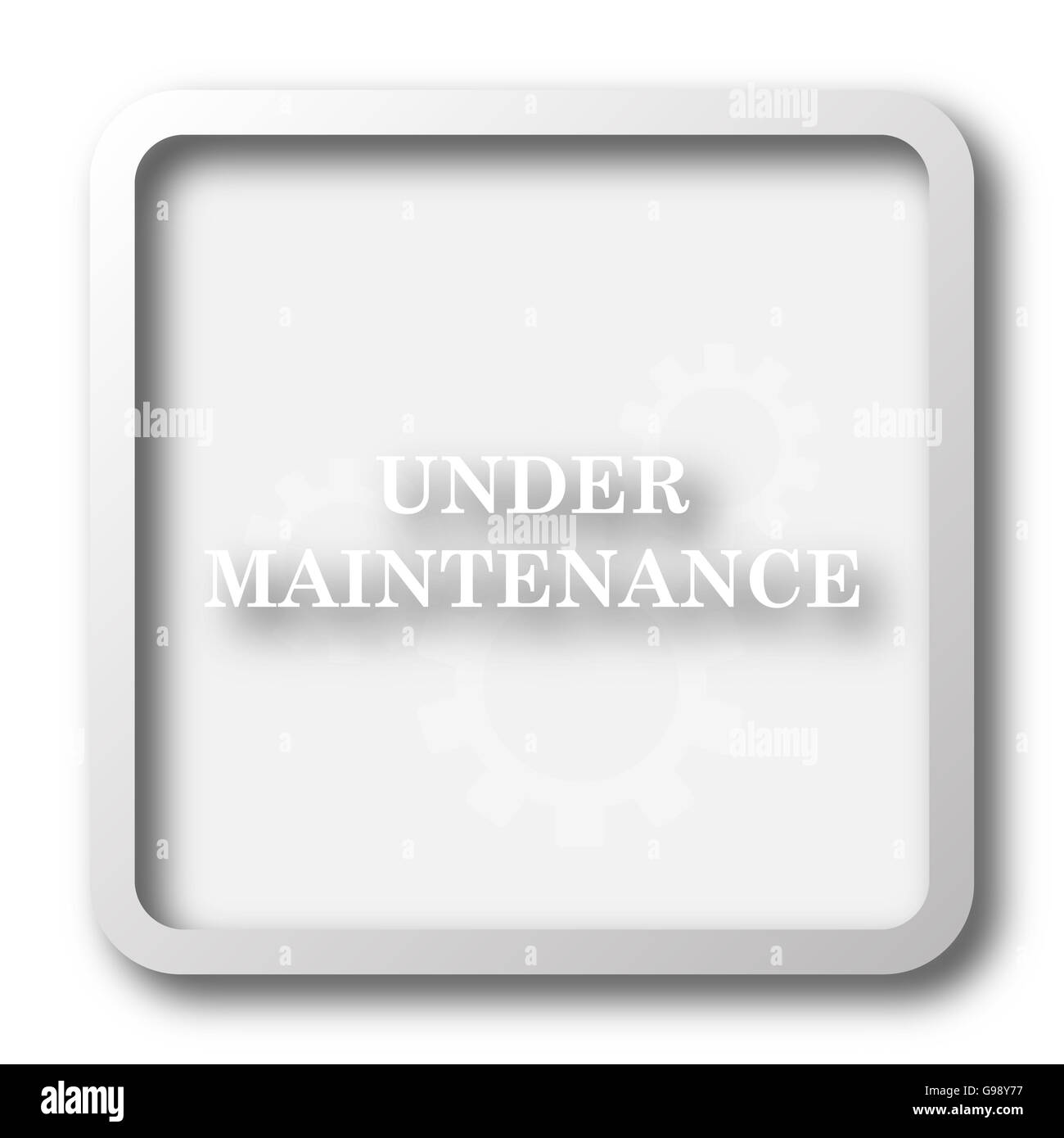 Under maintenance icon. Internet button on white background Stock Photo ...