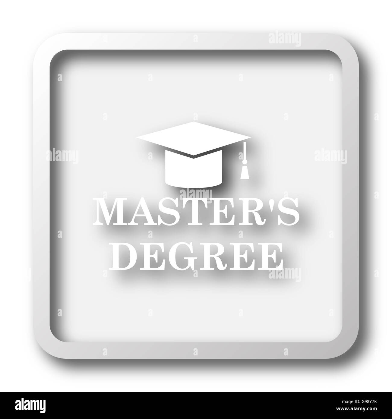 Master's degree icon. Internet button on white background Stock Photo ...