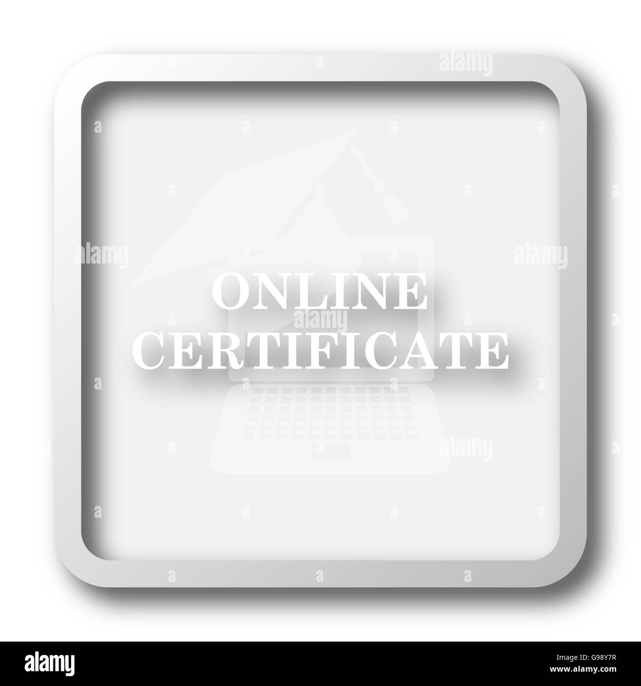 Online certificate icon. Internet button on white background Stock ...